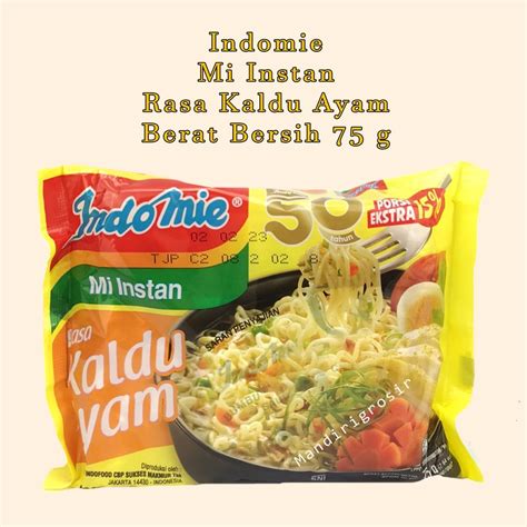 Jual Mie Instan Kuah Indomie Mi Rasa Kaldu Ayam 75gr Shopee