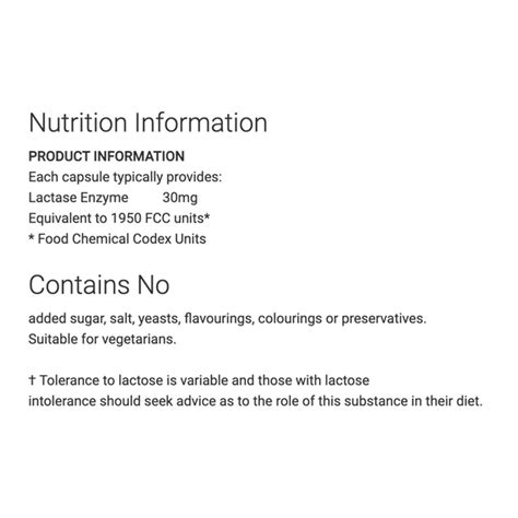 Lifeplan Lactase Enzyme 30mg Improves Lactose Digestion Vegan 30 Veg C