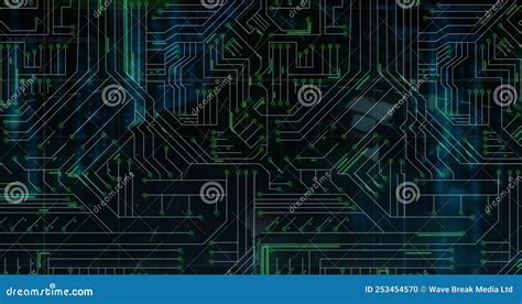 Animation Of Microprocessor Connections Over Male Hacker Using Laptop
