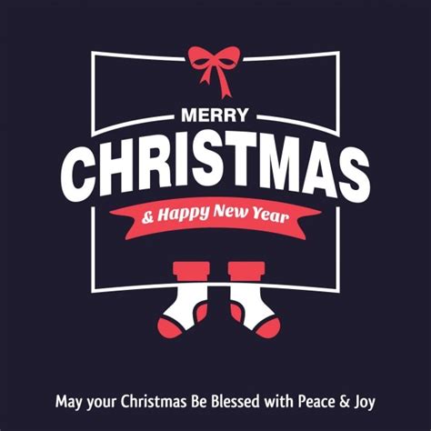 Feliz Natal E Feliz Novo Design Cartão Do Ano Vetor Grátis