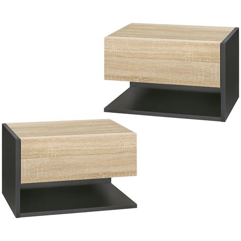 Lot De 2 Tables De Chevet Murales Lot De 2 Tables De Nuit Tiroir