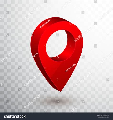 D Map Pointer Red Navigator Symbol Stock Vector Royalty Free