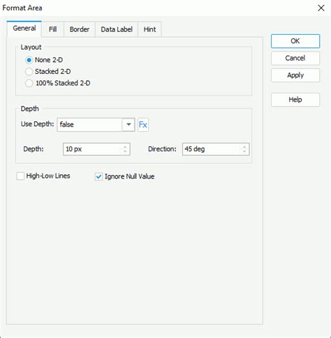 Format Area Dialog Box Logi Analytics