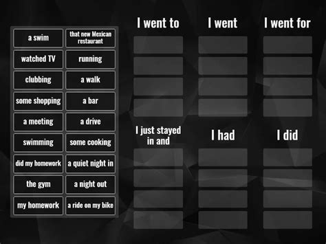 Outcomes Intermediate Unit 4 Free Time Activities Group Sort