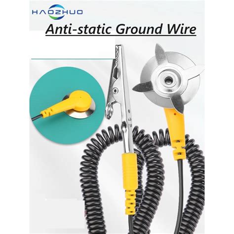 TJ Pcs Anti Static Ground Wire Electrostatic Grounding Buckle Antistatic Pad Grounding Cable