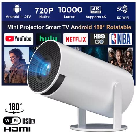 Mini Proiettore 4k Proiettore Portatile Wifi 6 Bt 5 0 Uhd 1080p Fhd