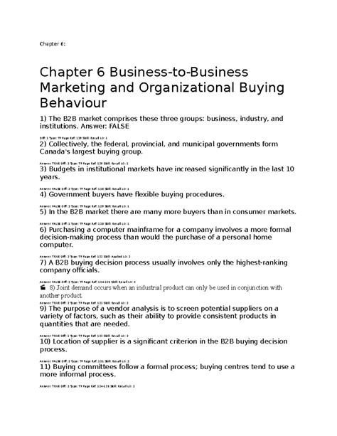 Chapter 6 Mktg Ch 6 Note Chapter 6 Chapter 6 Business To Business Marketing And