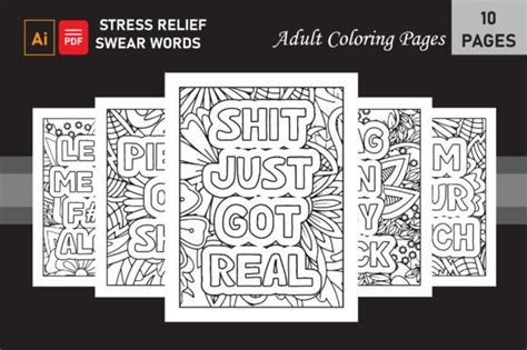Adult Motivational Swear Words Coloring Graphic By Azzziz · Creative