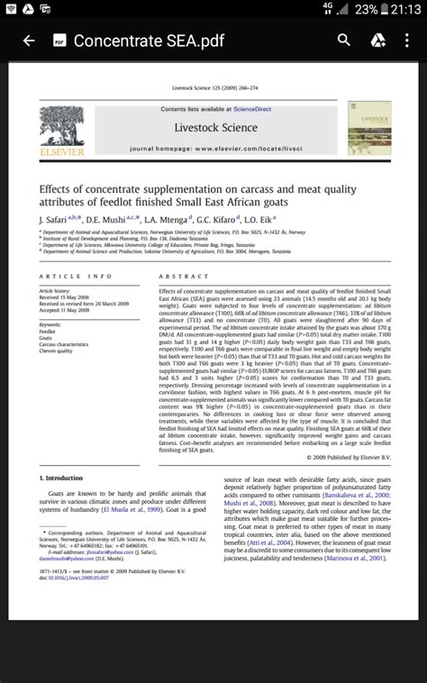 Pdf Effects Of Concentrate Supplementation On Carcass And Meat Quality Attributes Of Feedlot