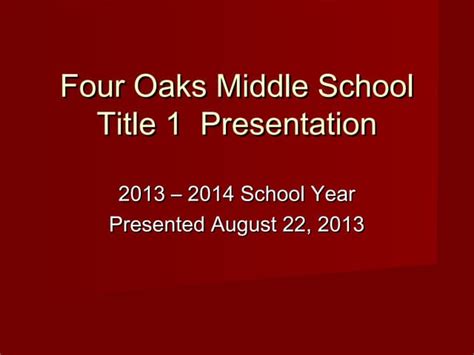 Title 1 Slide Show 2013 Ppt