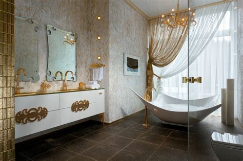 Gold White Bathroom Decor Interior Design Ideas