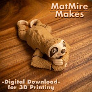 Sloth Plus Tree Display Stl File For 3d Printing Articulated Fidget