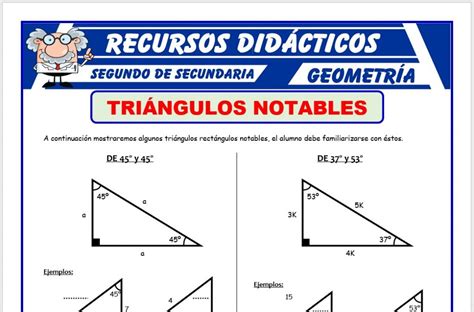 Ejercicios de Triángulos Notables para Segundo de Secundaria 2025