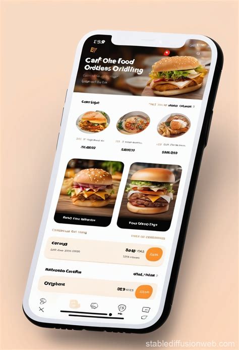 Mobile Food Ordering Ui Design Stable Diffusion Online