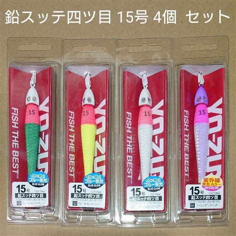YO ZURI 鉛スッテ四ツ目 15号 4個セット レッドグリーンレッドイエローレッドヘッドピンクヘッド PayPayフリマ