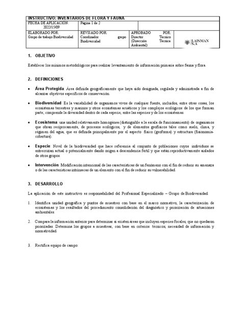Inventario Fauna Y Flora Pdf Ecosistema Biodiversidad