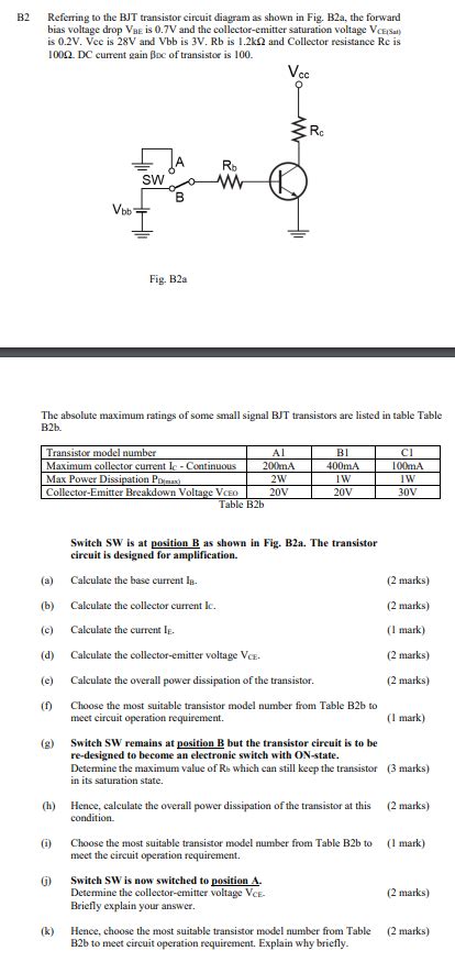 Solved B2 Referring To The Bjt Transistor Circuit Diagram As