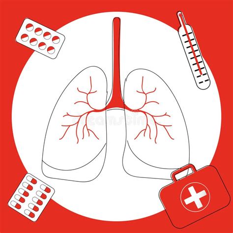 Icono De La Enfermedad Pulmonar Neumonía Cáncer De Asma En Forma De