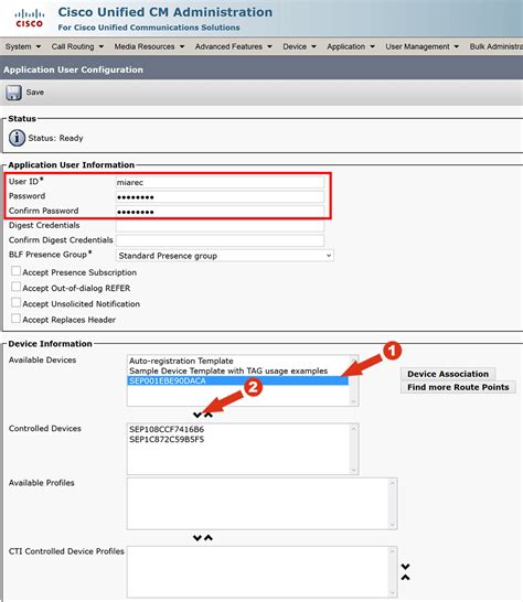 CUCM TAPI User MiaRec Documentation