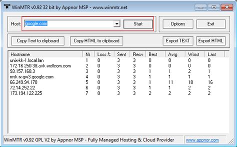 WinMTR официальный сайт бесплатно скачать для диагностики сетевых соединений