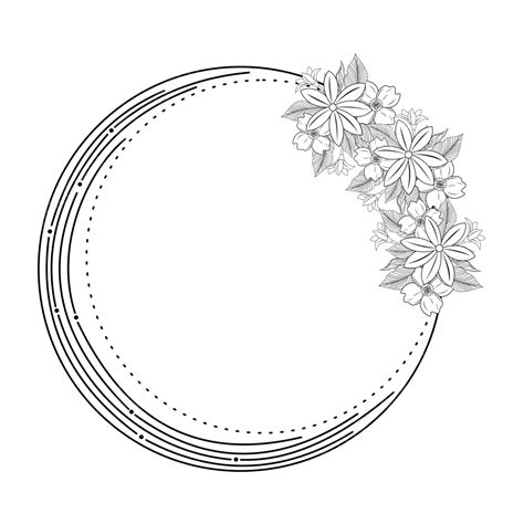 미적 꽃 Handdraw 장식 벡터 손으로 그린 꽃 꽃 장식 예술 꽃 흑백 Png 일러스트 및 벡터 에 대한 무료