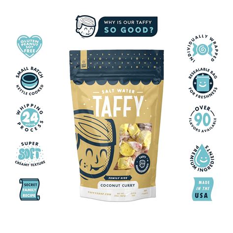 Thai Coconut Curry Salt Water Small Batch Salt Water Taffies Made In