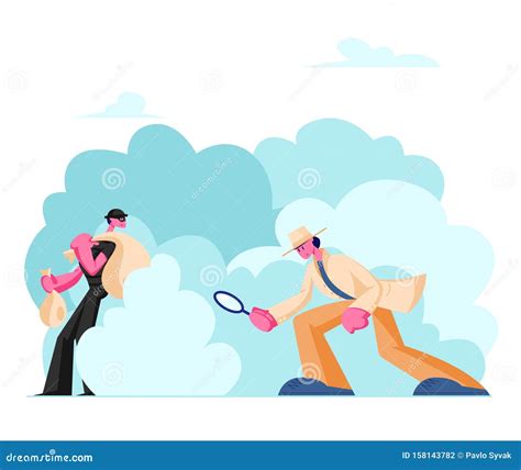 Private Investigator In Classic Hat And Cloak At Work Solving Robbery