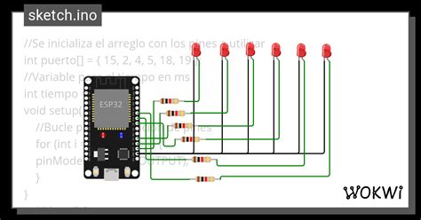 Luces Ascendentes Wokwi Esp32 Stm32 Arduino Simulator