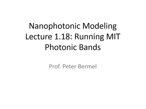 NanoHUB Org Courses NanoHUB U Nanophotonic Modeling Nd Edition F Nd Edition