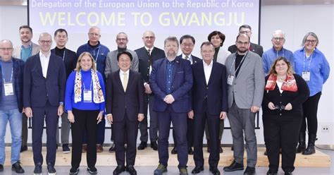 주한 유럽연합 대사들 광주 방문강기정 시장 도시 외교 제안