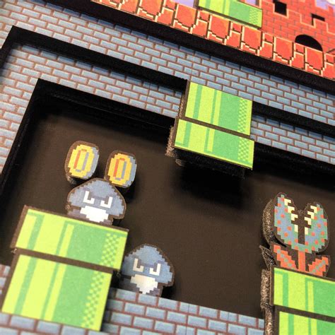 Super Mario Bros For Nintendo Nes 3d Shadowbox Diorama 5x7 Etsy