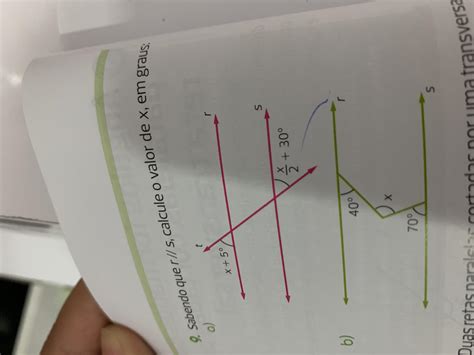 Sabendo Que R S Calcule O Valor De X Em Graus Brainly Br