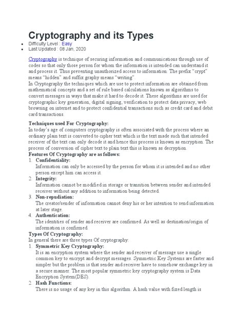 cryptography and its types and stenography and digital sign pdf key