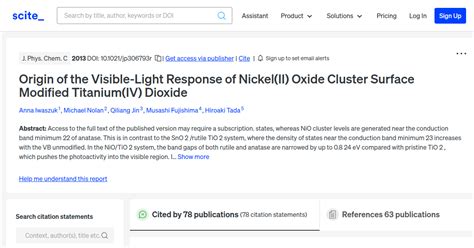 Origin Of The Visible Light Response Of Nickel Ii Oxide Cluster Surface Modified Titanium Iv