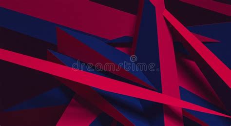 Abstract Composition Featuring Intersecting Geometric Shapes In Vibrant Generated Stock