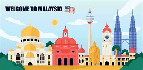 Malaysia Travel Poster 25803217 Vector Art At Vecteezy