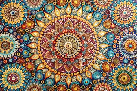 An Abstract Painting With Small Intricate Patterns And Muted Colors