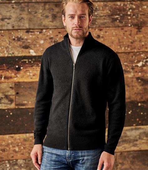 Dusk Blue Mens Lambswool Lincoln Zipper Cardigan Woolovers Us