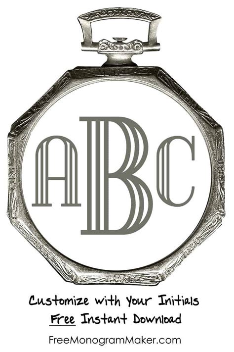 Free Customizable Monogram Frames And Borders Instant Download