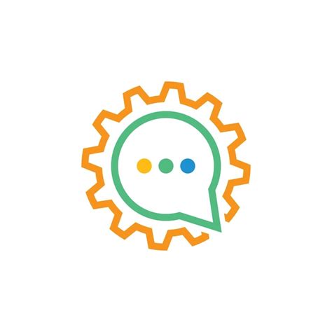 Premium Vector Speech Bubble Gear Concept Icon Vector