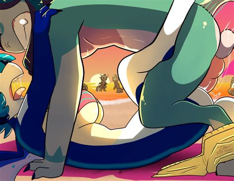 Rule 34 Anthro Beach Blue Body Blue Hair Bodily Fluids Clothing