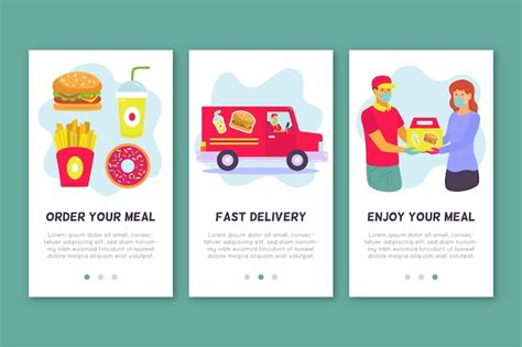 Free Vector Onboard Screens App Food Delivery