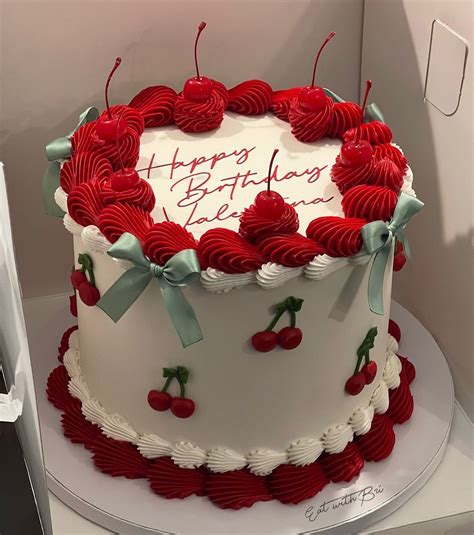 Eat With Bri Custom Cakes On Instagram Cherry First Birthday 🍒🤍 8