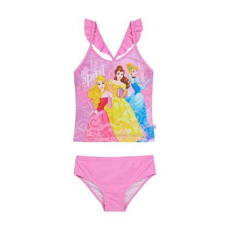Traje De Baño Niña Tankini Disney Princesas Rosa H2o Wear