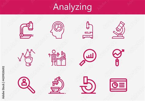 Premium Set Of Analyzing Line Icons Simple Analyzing Icon Pack Stroke