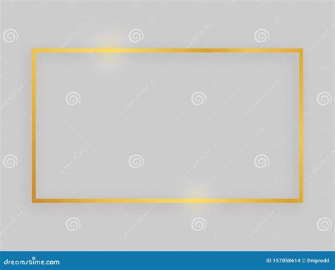 Gold Rectangular Frame Vector Outline Thin Aesthetic Border For Invitations Design