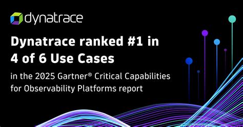 Dynatrace Just Announced Gartner Ranked Dynatrace 1 In 4 Of 6 Use Cases In The 2025 Gartner