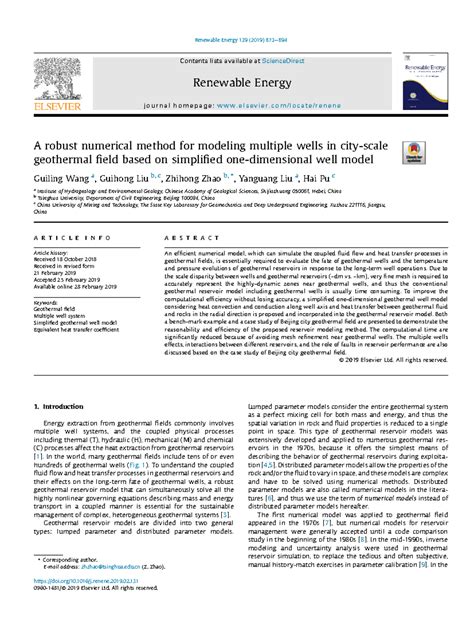 Geothermal Utilization A Robust Numerical Method For Modeling