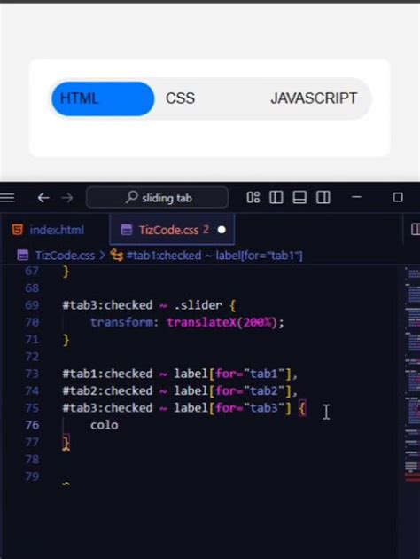 Smooth Sliding Tabs Ui With Html And Css 💡 Shorts Youtube