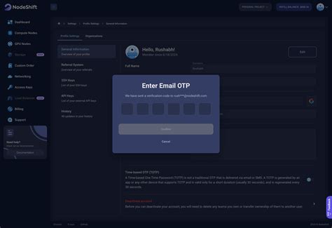 Enable Totp Nodeshift Documentation